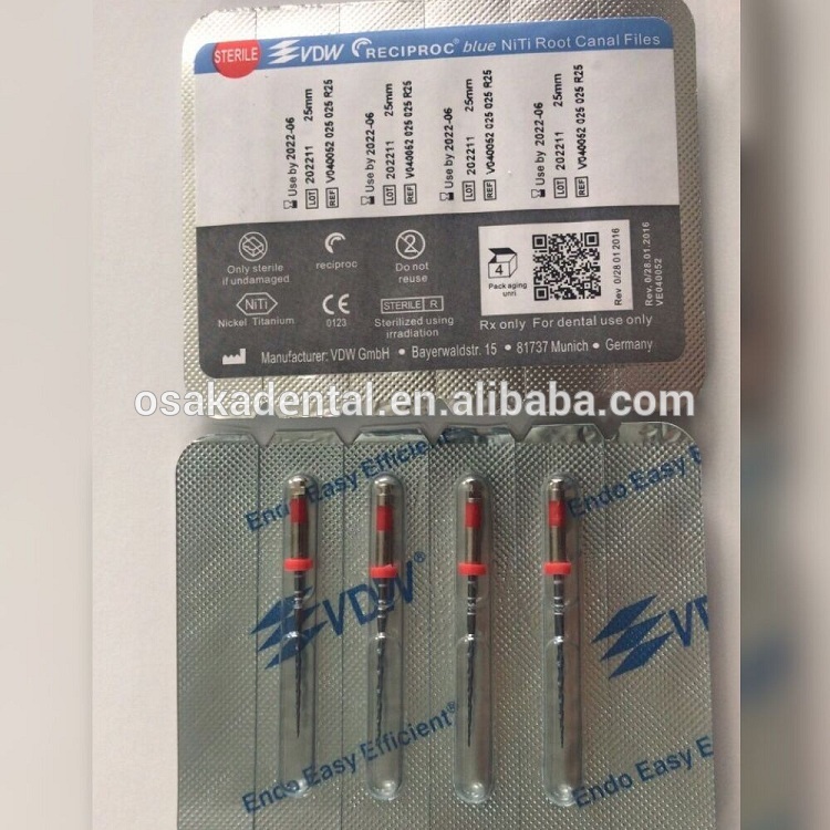 Dental endo files VDW reciproc blue Niti root canal files