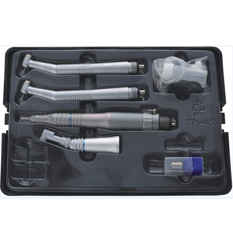 Dental handpiece set low speed handpiece and high speed handpiece